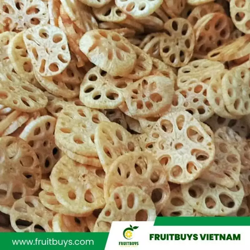 Crispy Fried Lotus Root Chips Vegan Snacks FruitBuys Vietnam